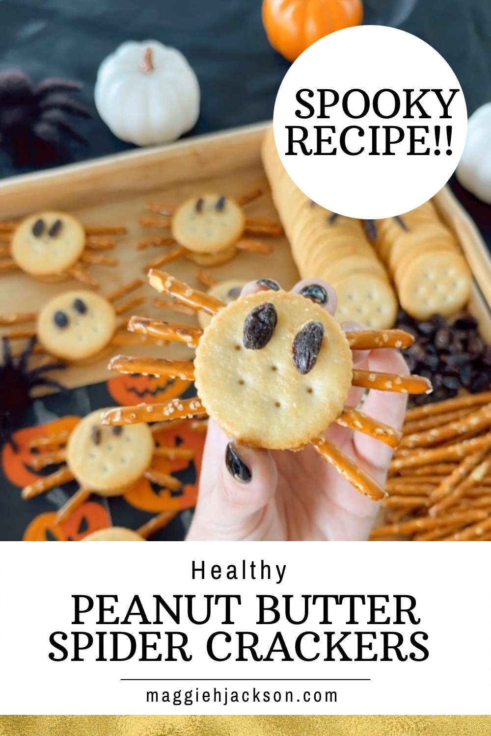 Easy Halloween Snack Idea for Kids: Healthy Spider Crackers! – Maggie ...